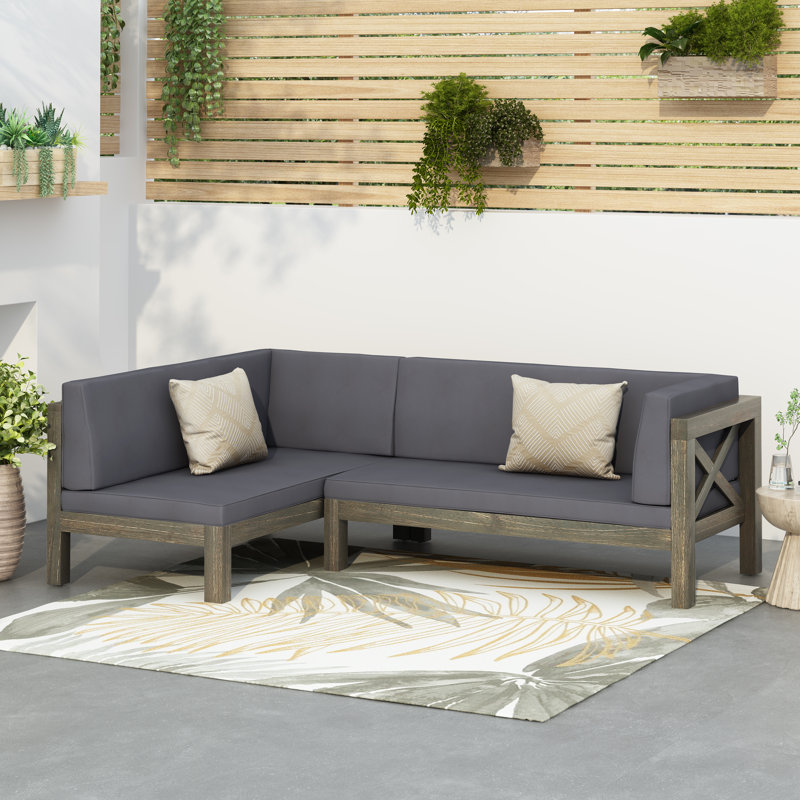 Ebern Designs Ouareau Outdoor L Shaped Patio Sectional Reviews Wayfair